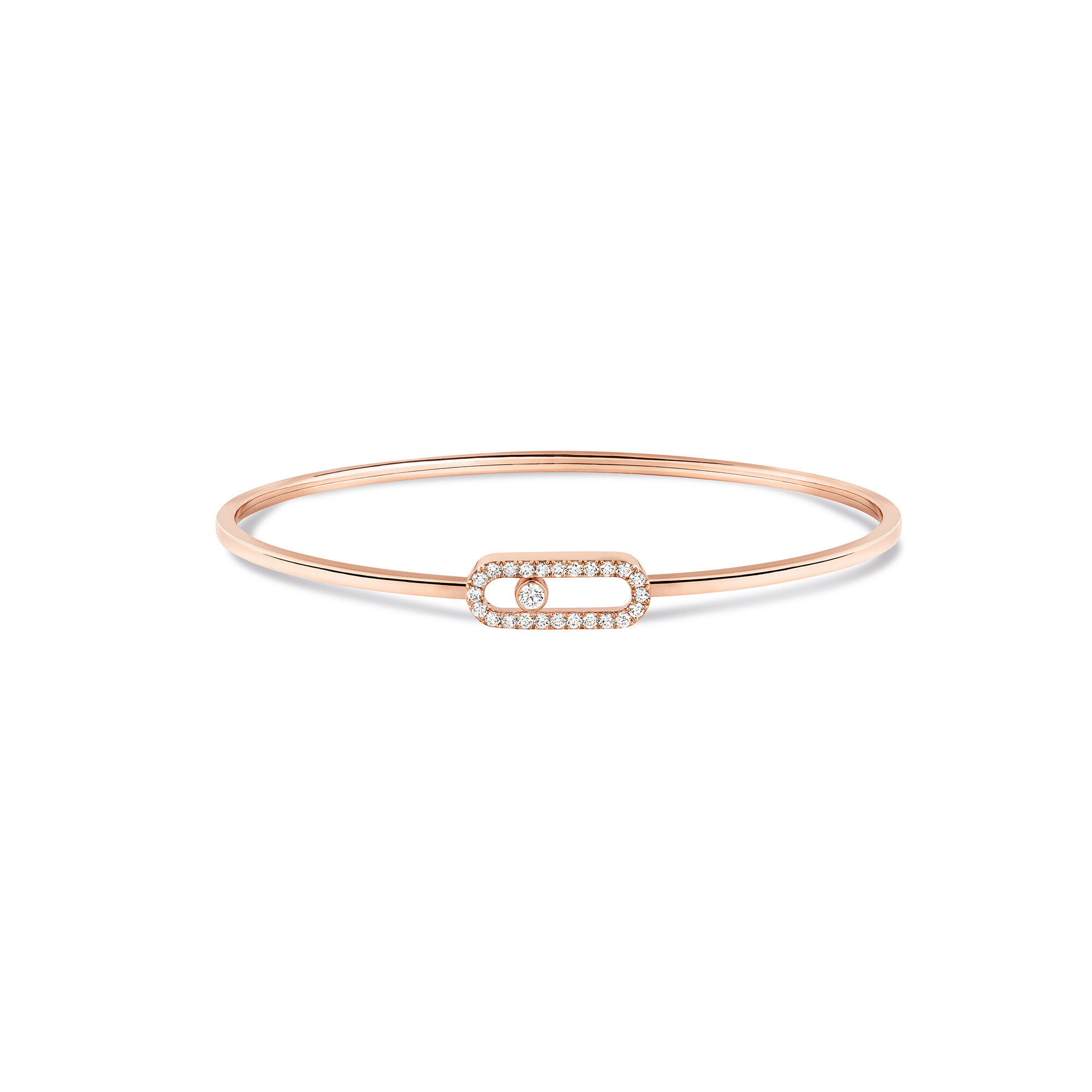 Messika Move Uno Medium Rose Gold and Diamond Flex Bangle Maison Birks